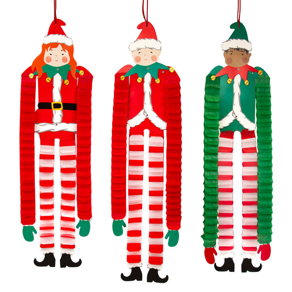 Craft with Santa Santa's Elves Hanging Decorations - 3 Pack – Talking ...