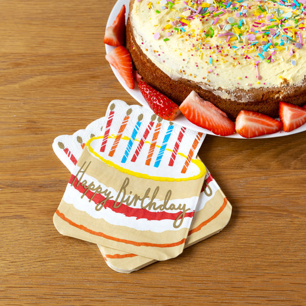 Birthday Cake Shaped Napkins - 20 Pack | Birthday Party | – Talking ...