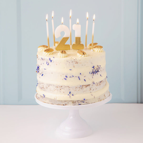 White & Gold Number Candle - 2 – Talking Tables US Trade