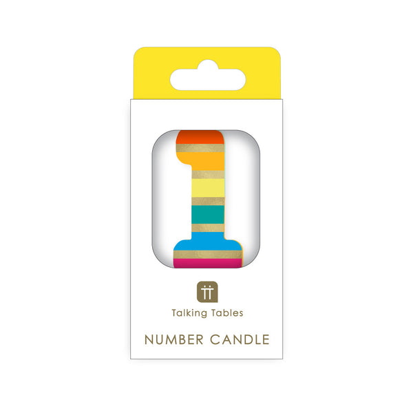 Rainbow Number Candle - 1 – Talking Tables US Trade